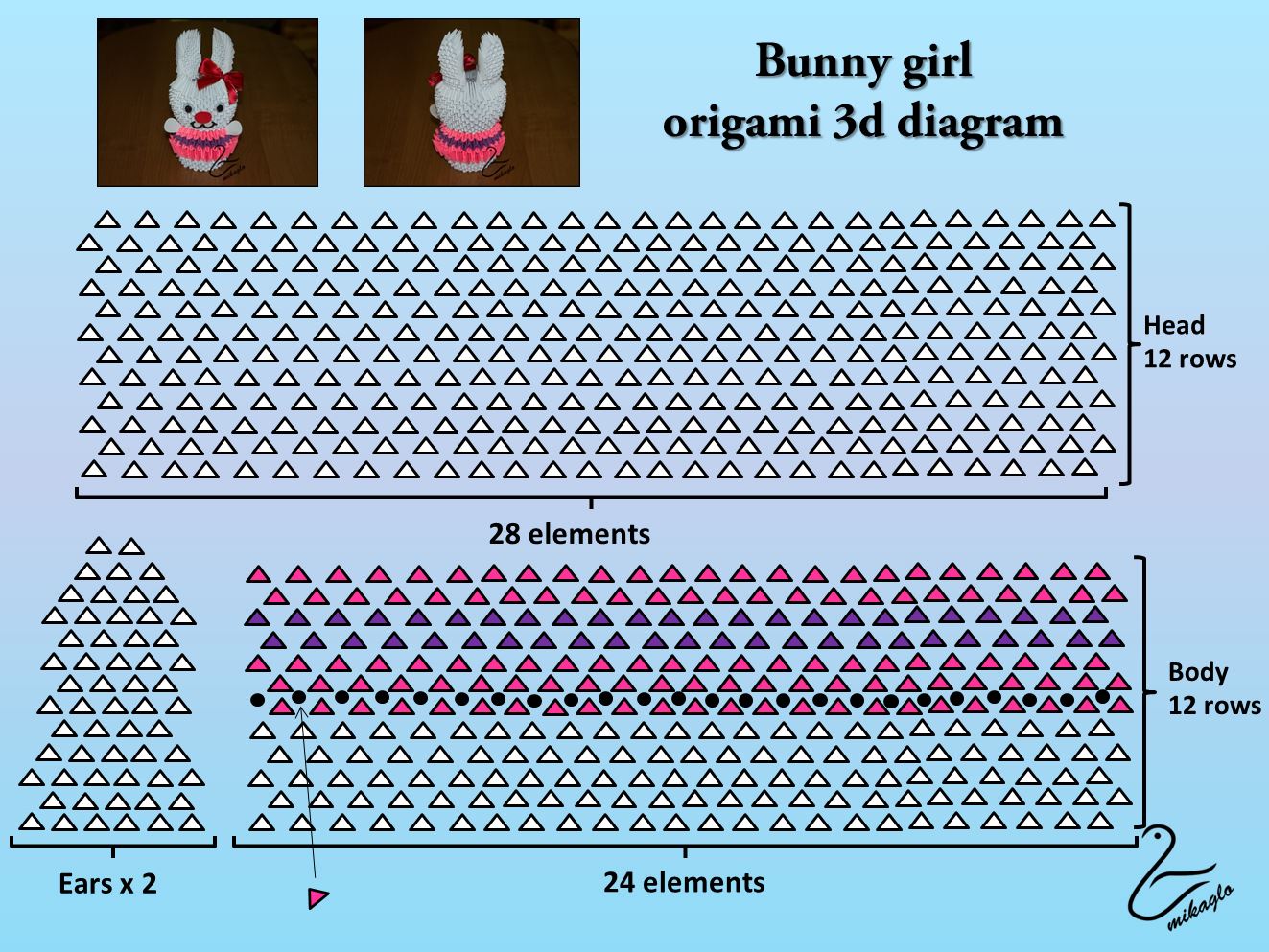 Origami 3d - mikaglo: 109. Jak zrobic królika z origami / 3d origami ...