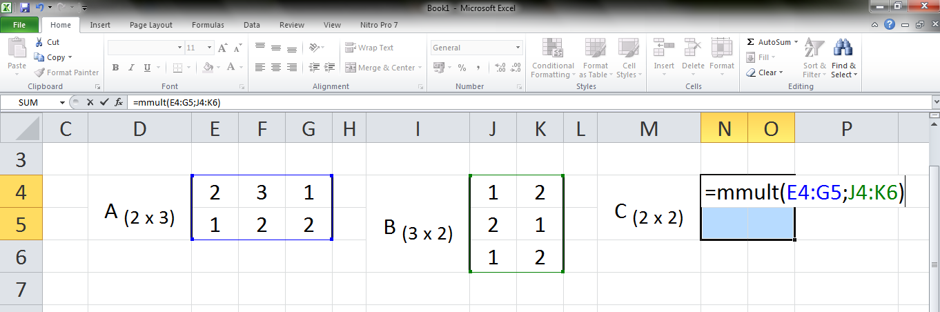 Operasi Matriks di MS. Excel untuk Analisis Struktur