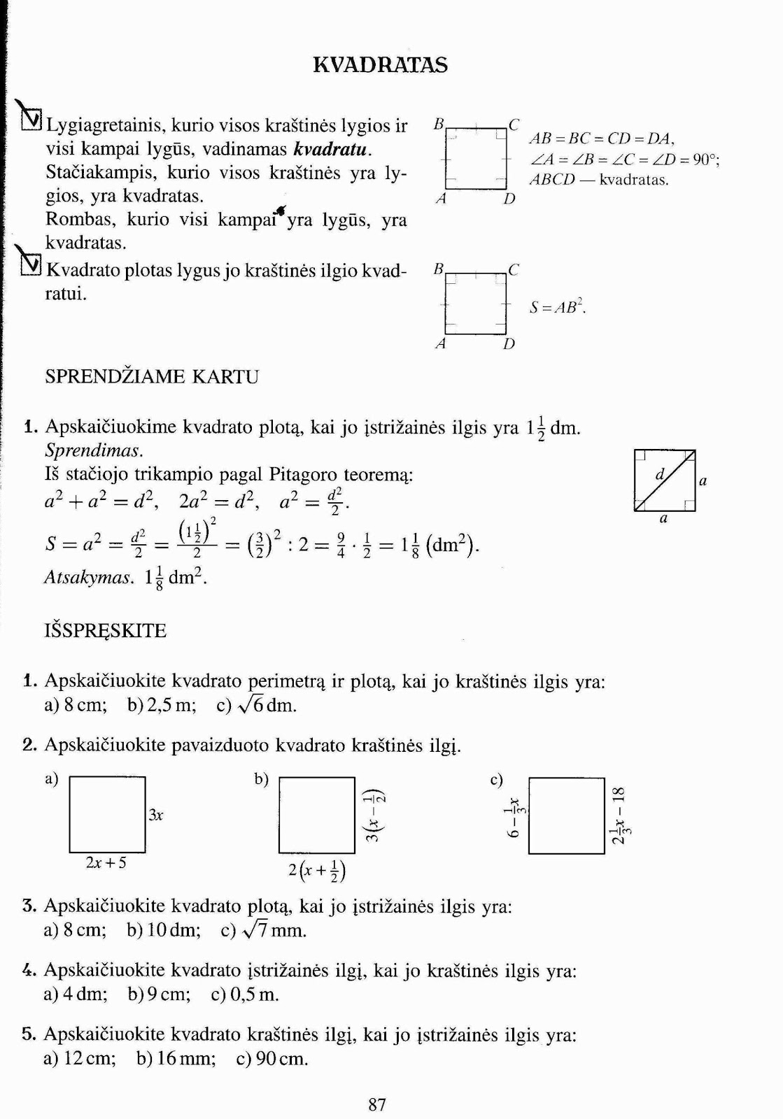 Dešimtokams: Kvadratas