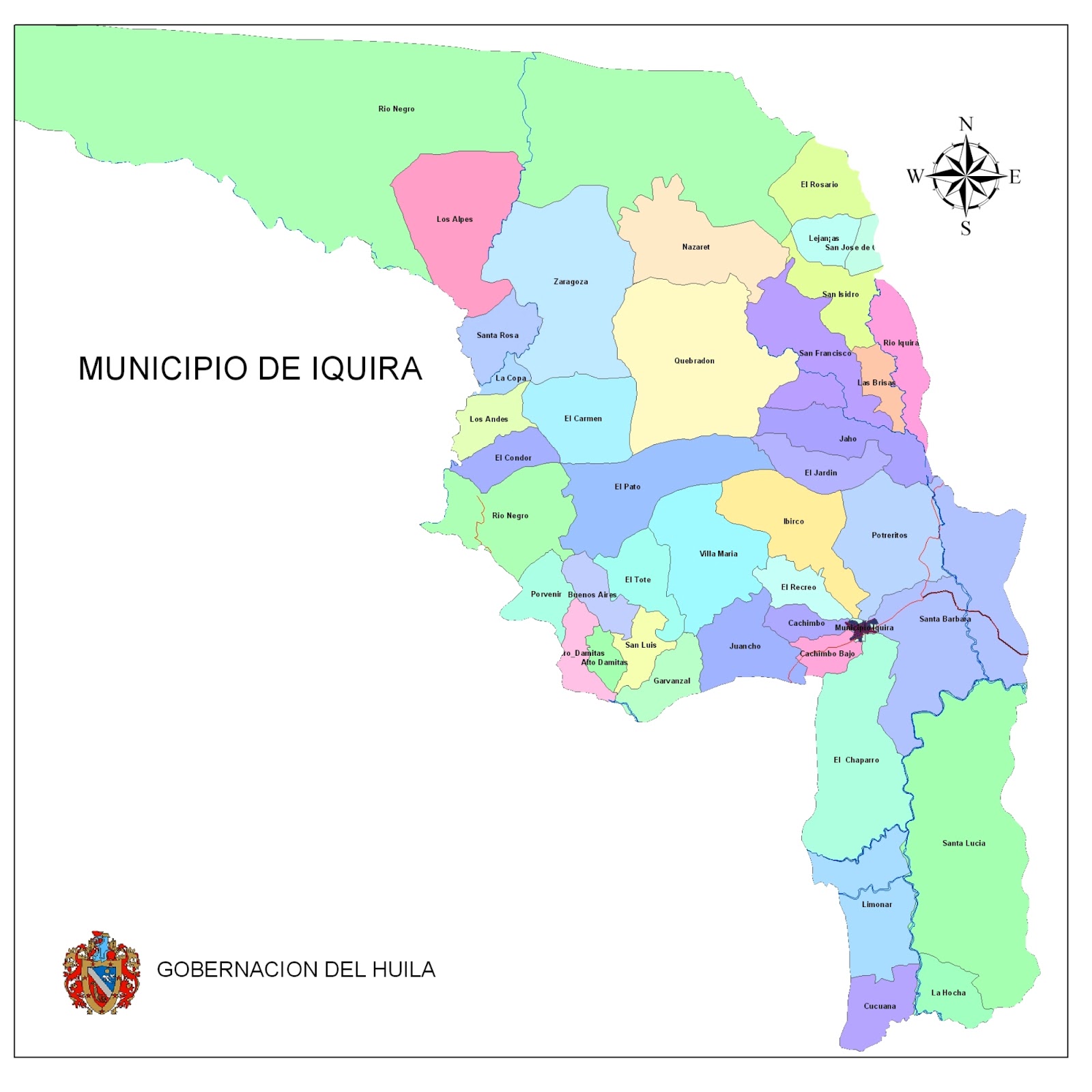 Noticias, Arte, Cultura y Turismo: Todos los mapas municipios del Huila