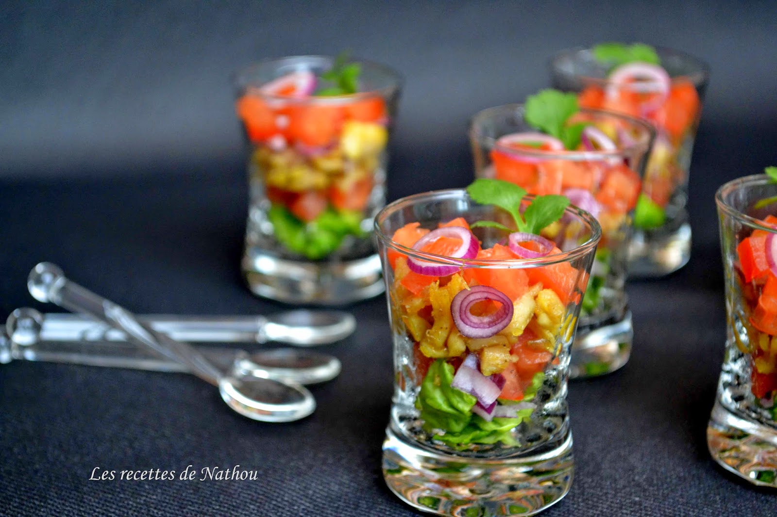 Ma cuisine au fil de mes idées...: Verrines de poulet épicé au curry