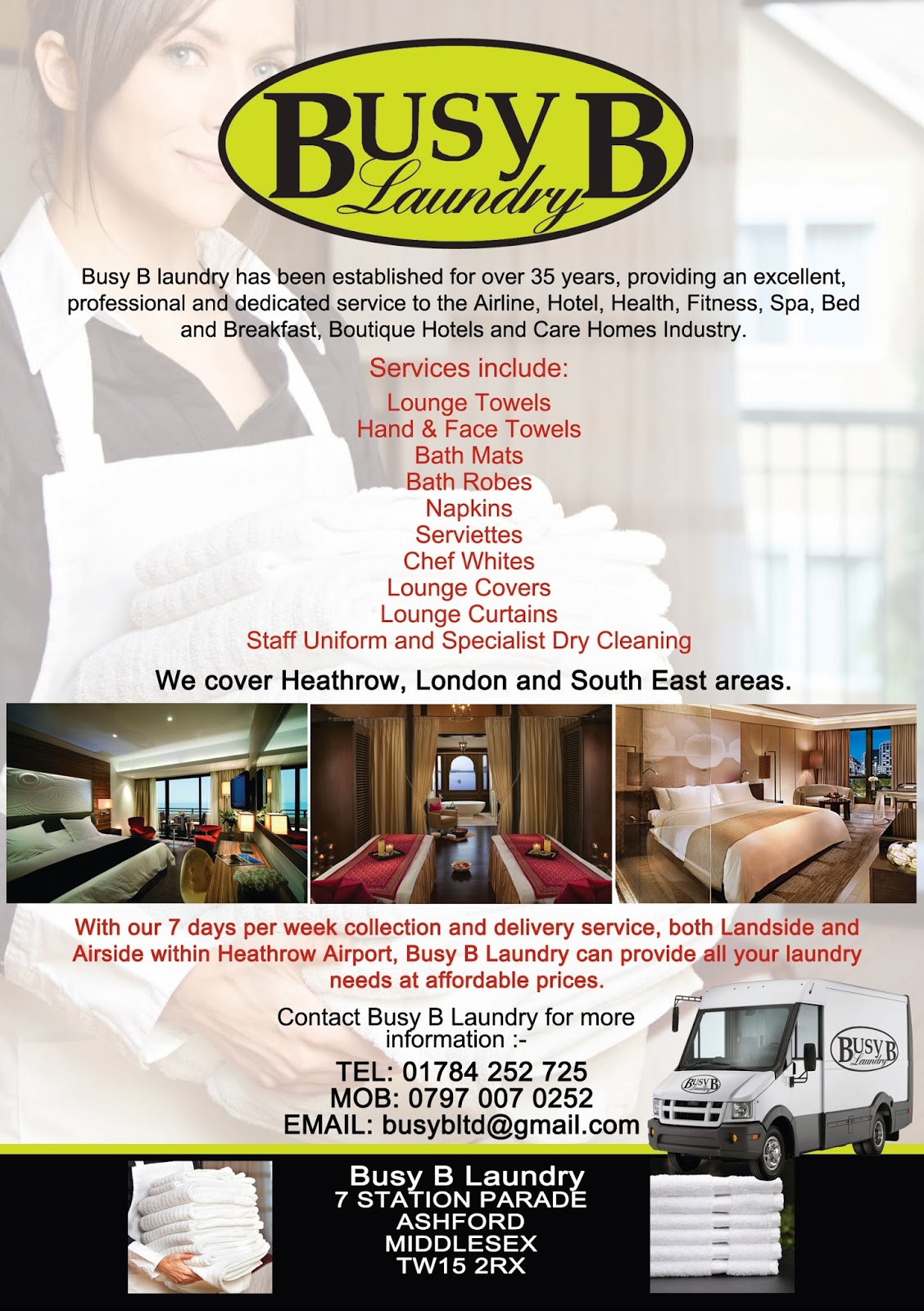 1 Stop Design and Print: Busy B Laundry - Flyer design