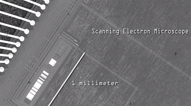 Vídeo mostra zoom em chip até seus transistores