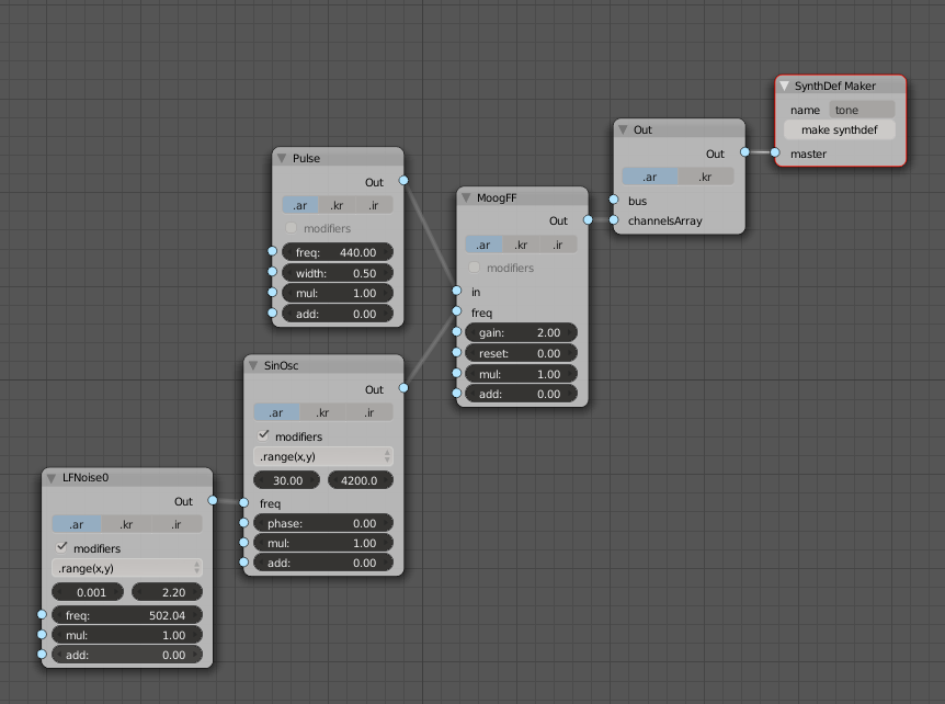 Blender Python: Blender PyNodes and SuperCollider and OSC