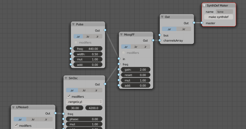 Blender Python: Blender PyNodes and SuperCollider and OSC
