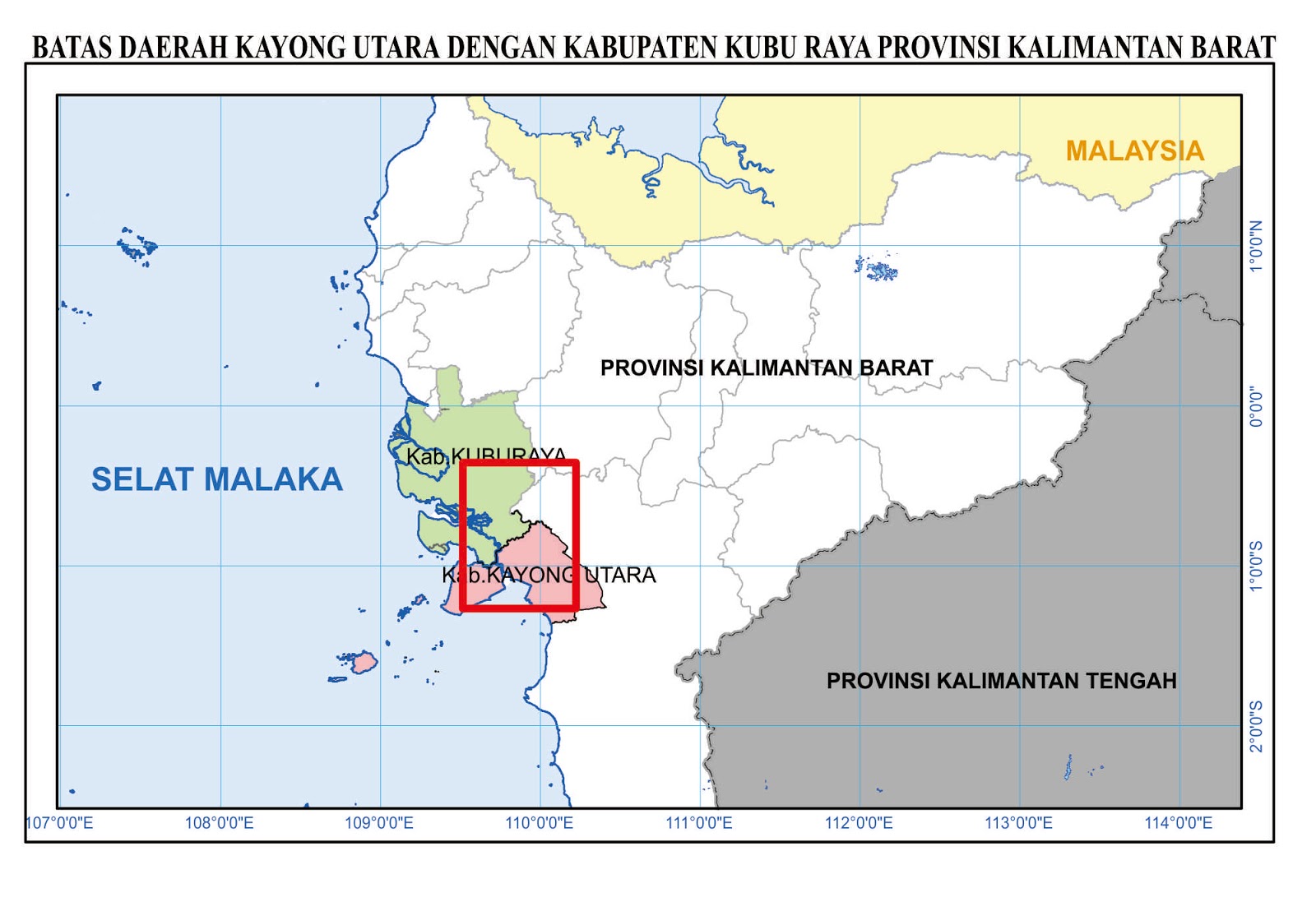 BATAS DAERAH KABUPATEN KUBU RAYA DENGAN KABUPATEN KAYONG UTARA PROVINSI ...