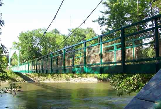 Then and Now - Riverside's Swinging Bridge