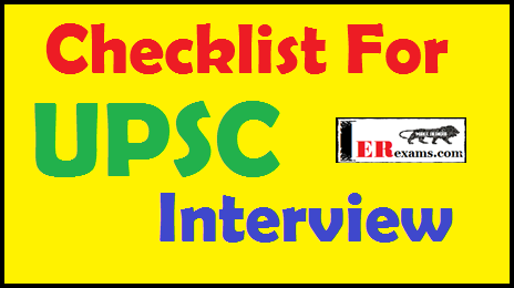 Checklist for UPSC Interview