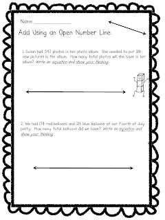 3rd Grade Grapevine: Freebie: Adding on an Open Number Line