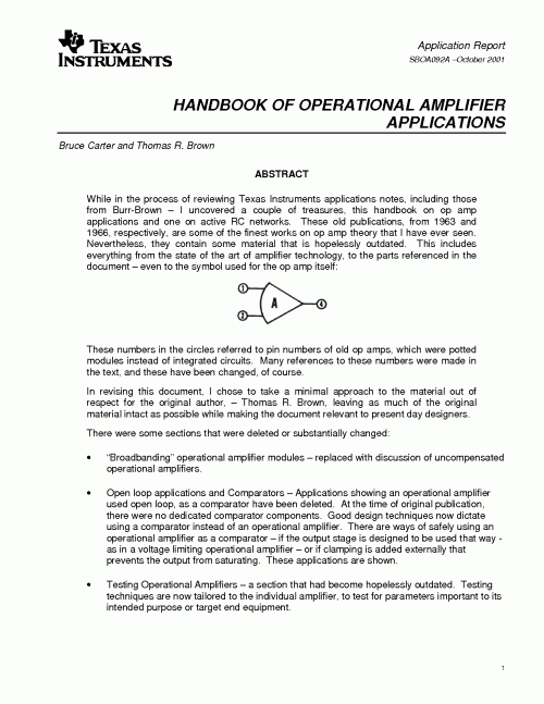 Textos Ingenieria: Handbook of Operational Amplifier Applications ...