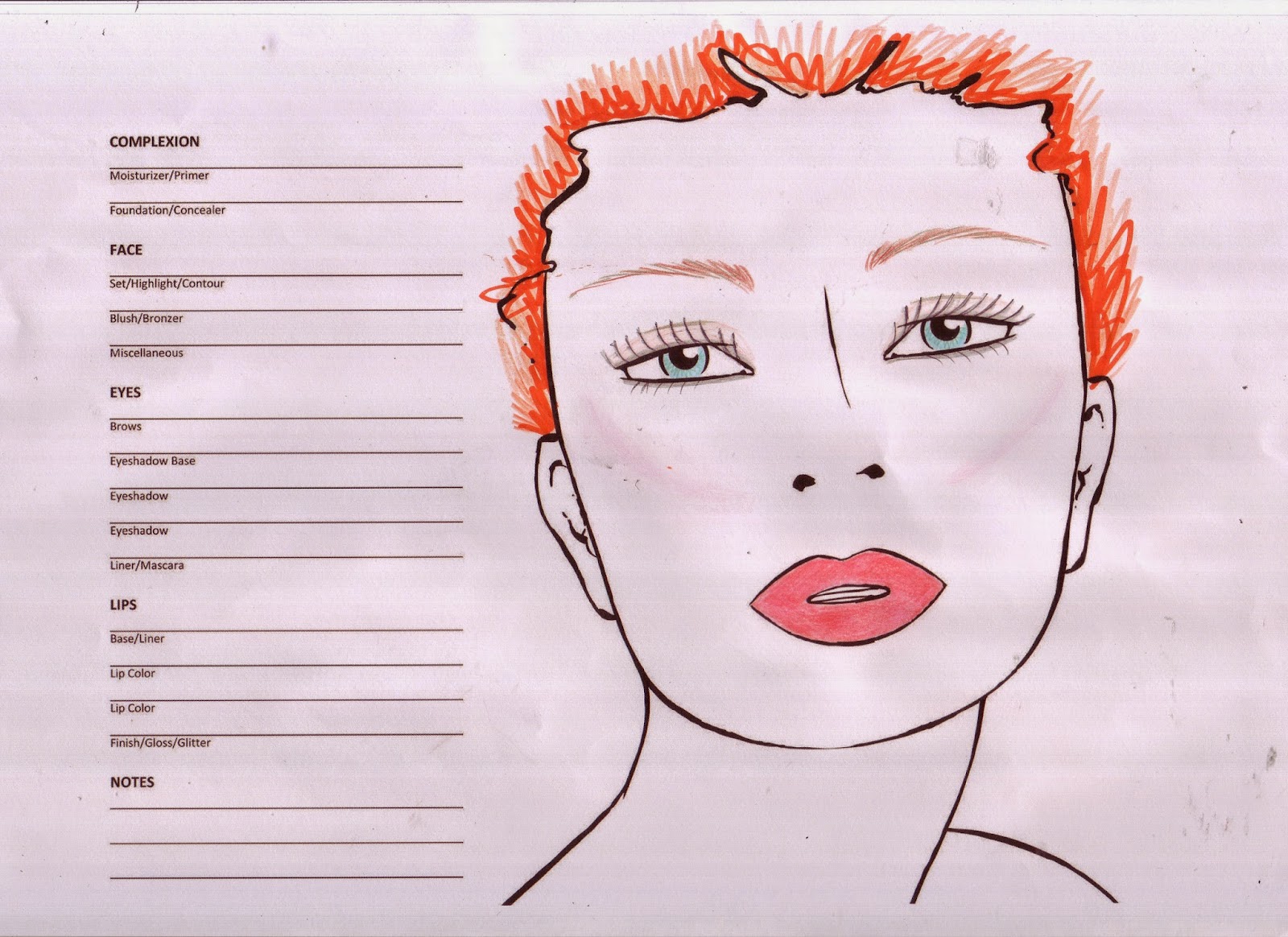 Ashlee's A2 Media Studies: Planning • Makeup Sketches