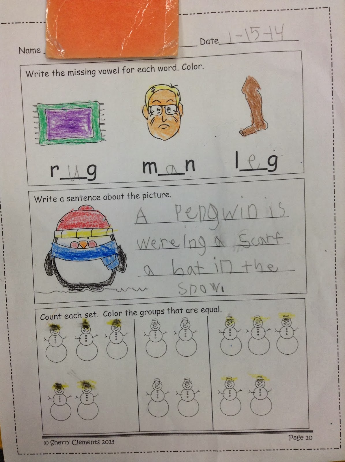 Dr. Clements' Kindergarten : Morning Work (Student samples PLUS FREEBIE)!