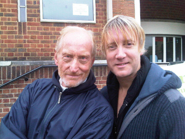 Actor Charles Dance: Charles posing with the singer of the band of ...