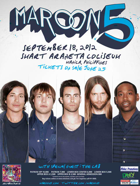 Philippine Ads: Maroon 5 Live in Manila Overexposed Tour