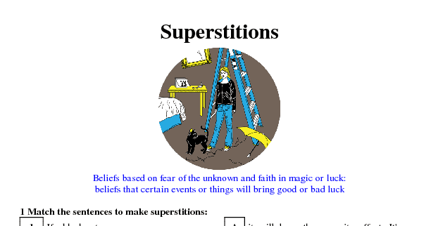 English Honori Garcia: Superstitions. First Conditional Sentences