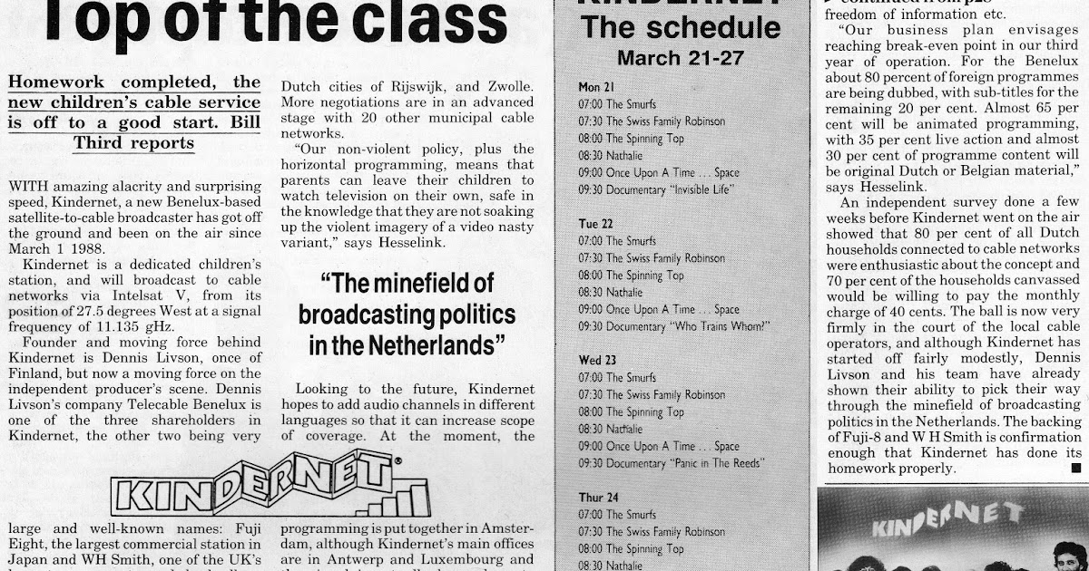 KINDERNET: THE EARLY DAYS: Kindernet: internationaal bekeken