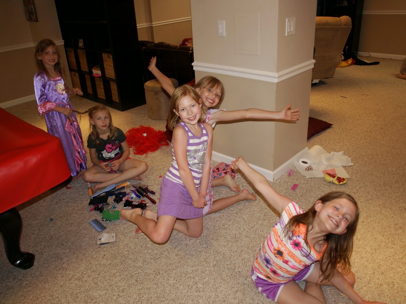 Ben, Becky, Kara, Kiersten,and Evie: Slumber party