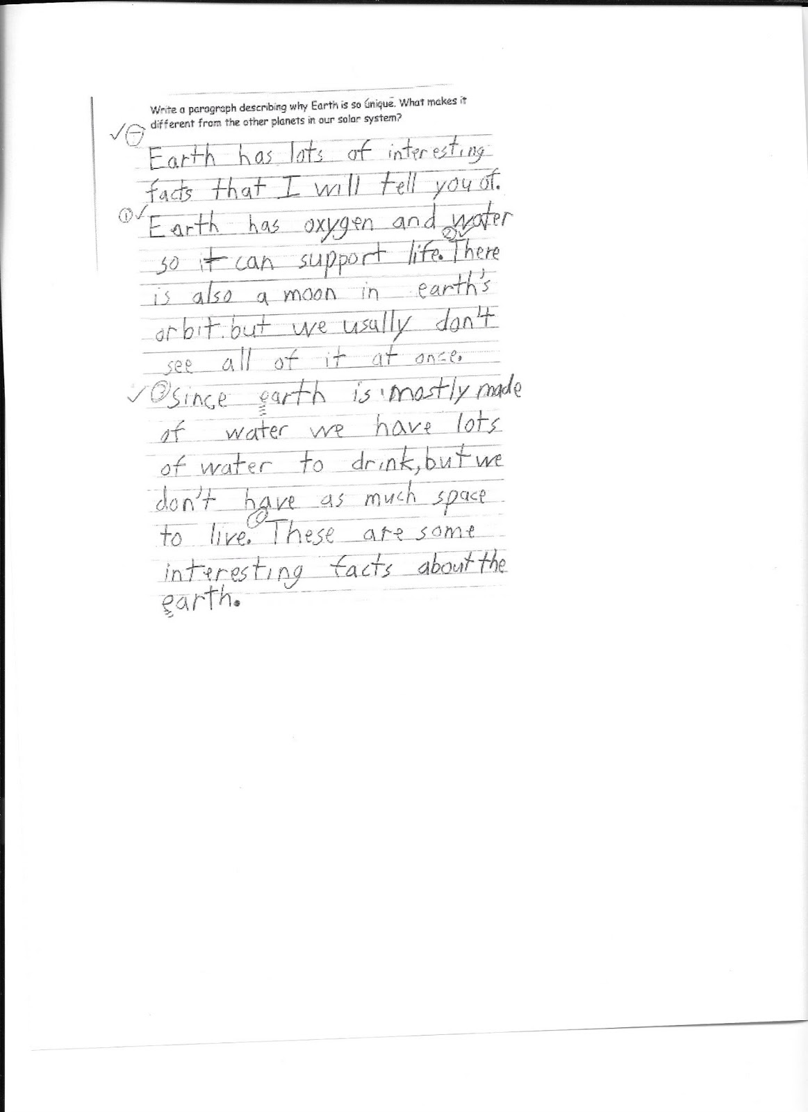 Third Grader Writing Sample_from Elaine Jean