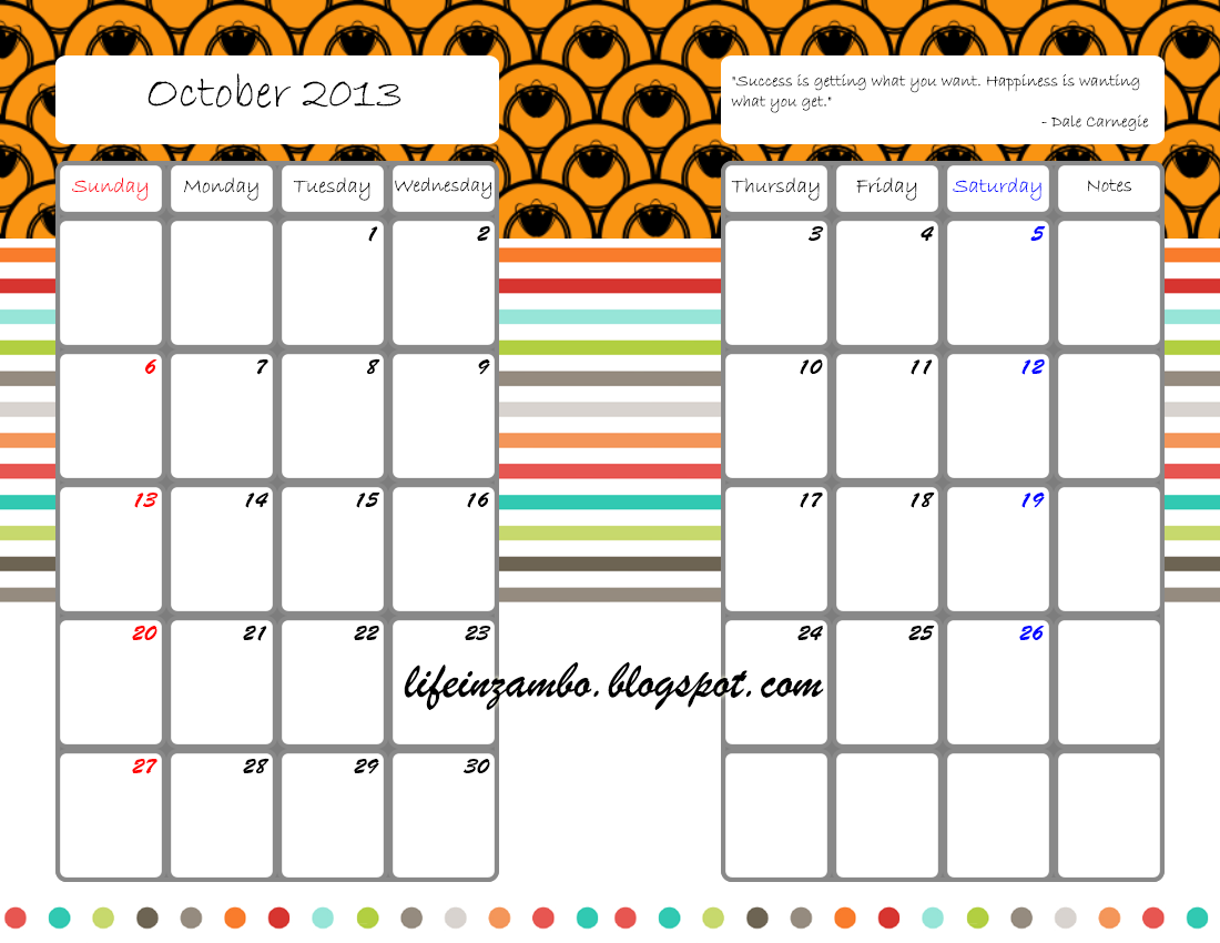 Free Calendar and Bill Tracking Printables