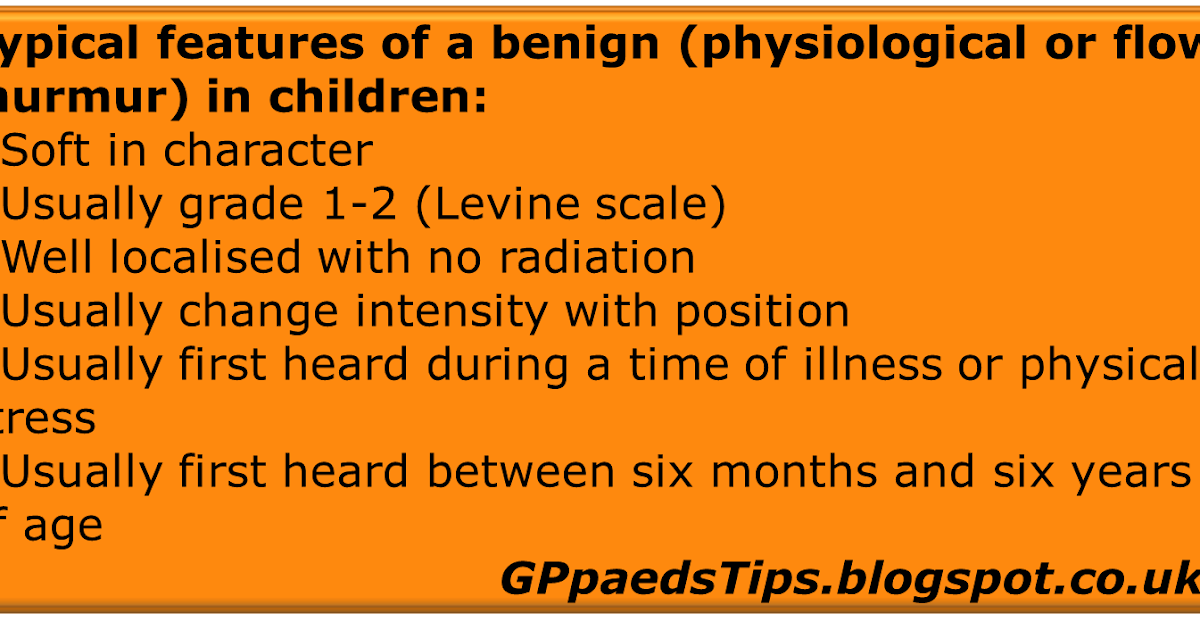Paediatrics for Primary Care (and anyone else): Heart Murmurs in Children