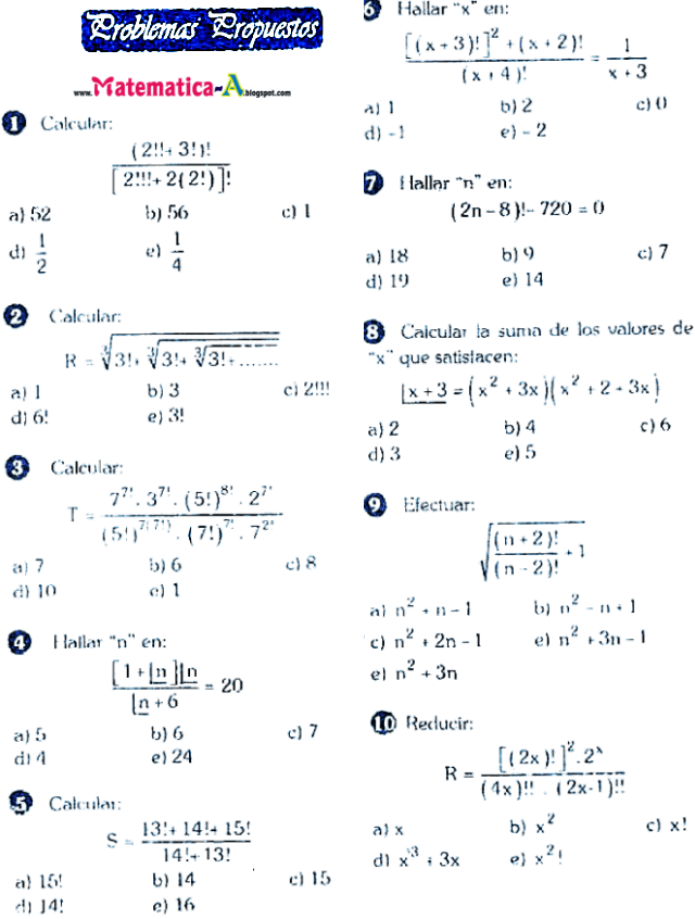 FACTORIALES CONCEPTOS Y EJERCICIOS DESARROLLADOS ~ MATEMATICAS ...