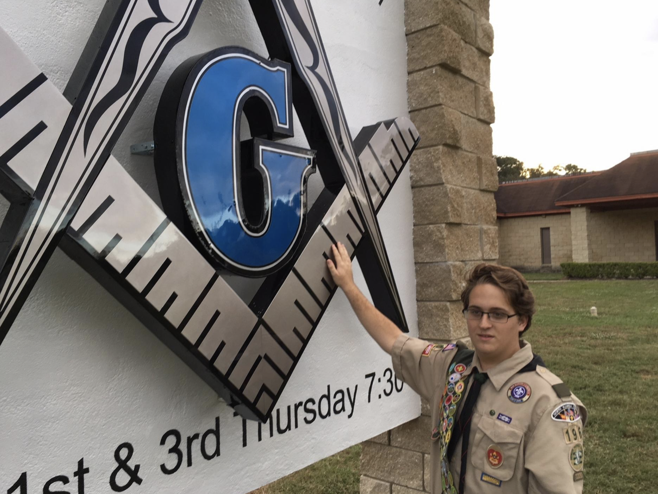 Freemasons For Dummies: Florida Eagle Scout Restores Masonic Lodge Sign