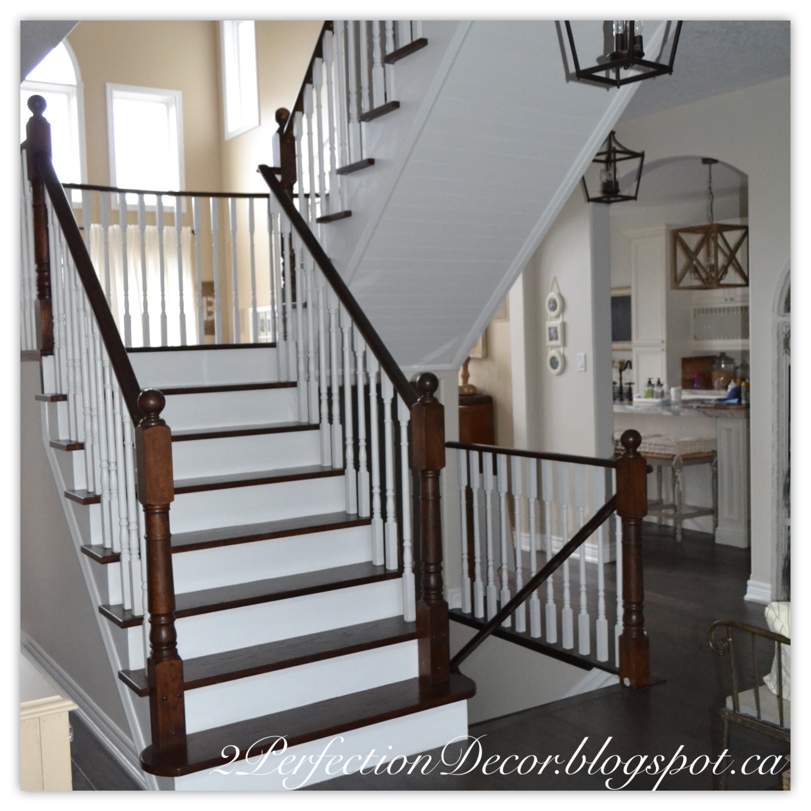 2Perfection Decor: Planked Wood Stair Ceiling