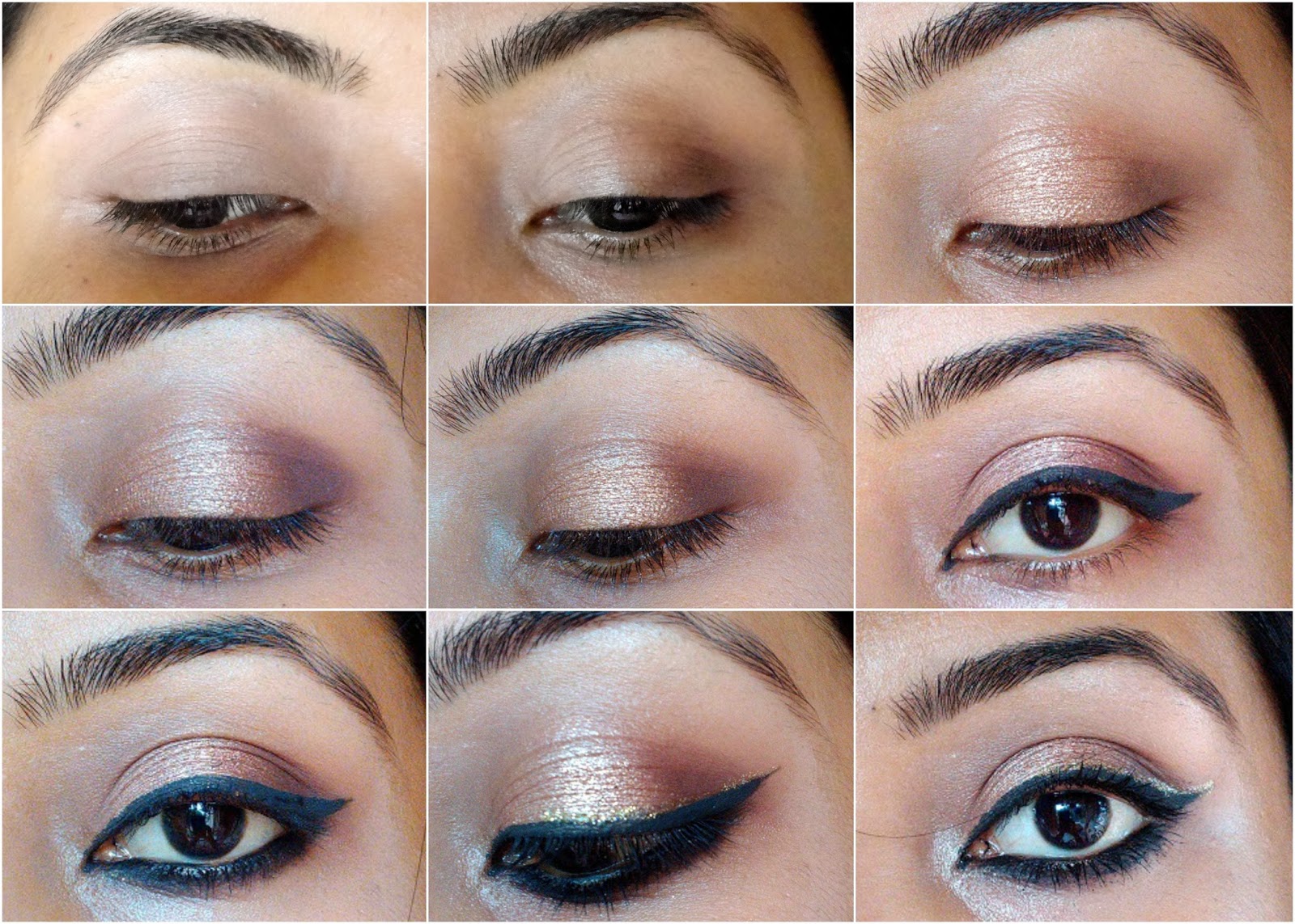 Subtle Glitter Glam Eye Make up Look Step by Step tutorial | Festive ...