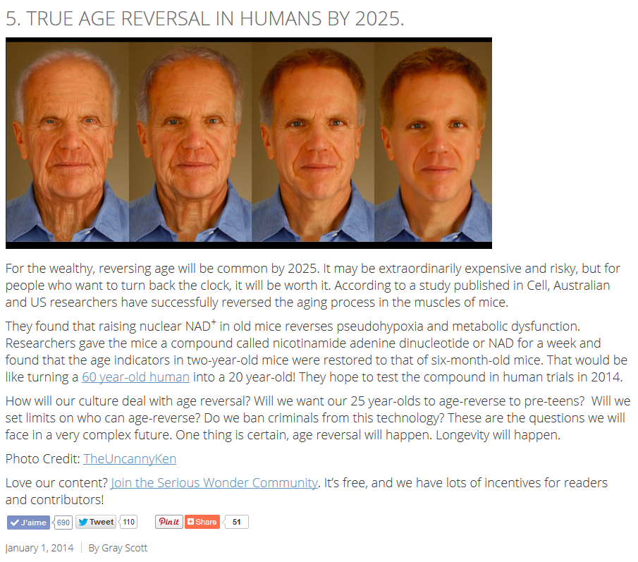 Genomic Entertainment: "True age reversal in humans by 2025"