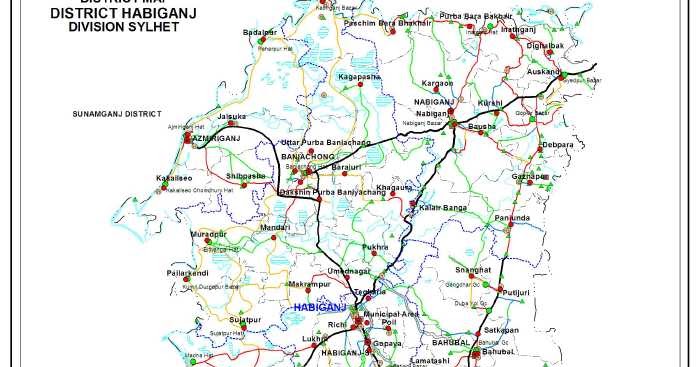 Maps of Bangladesh: Habiganj District