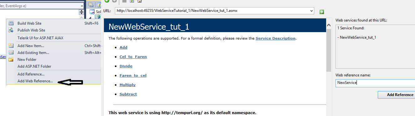 Citputer How To Create Web Service And Consume Web Service In Web Page 