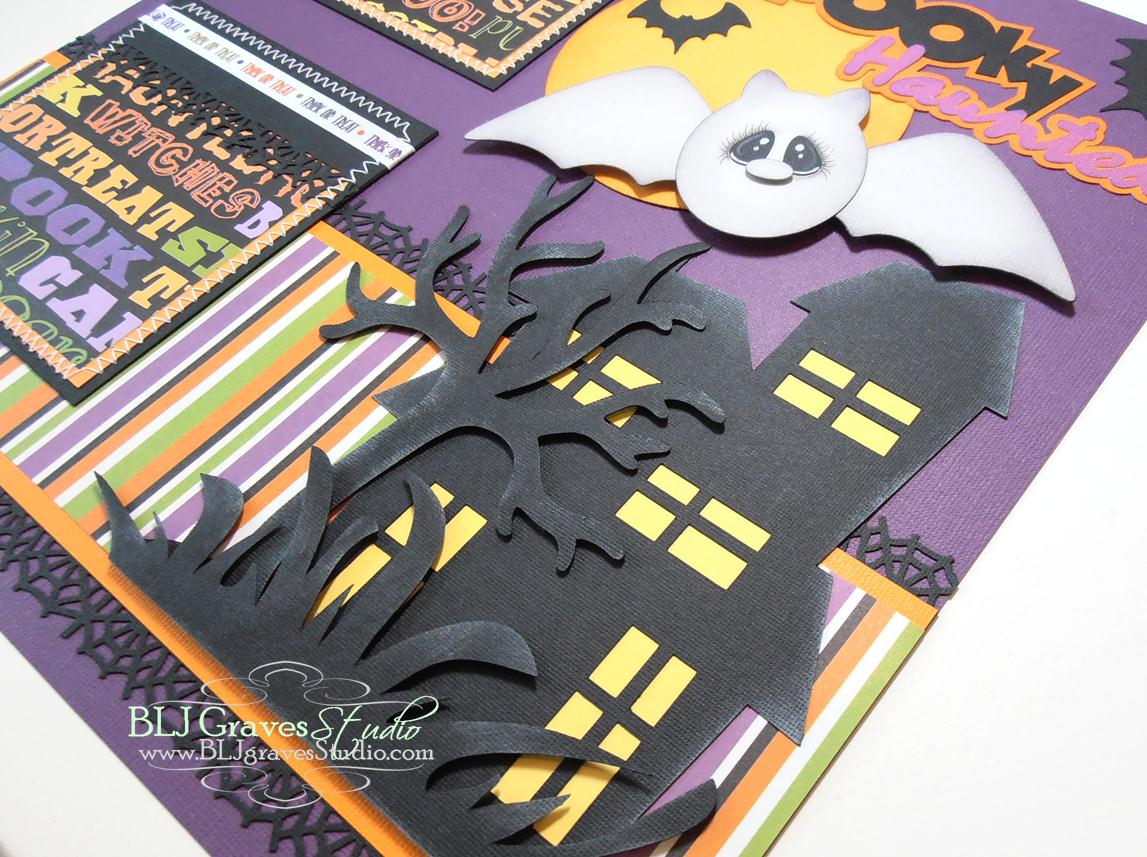 BLJ Graves Studio: Spooky Haunted Halloween Scrapbook Page