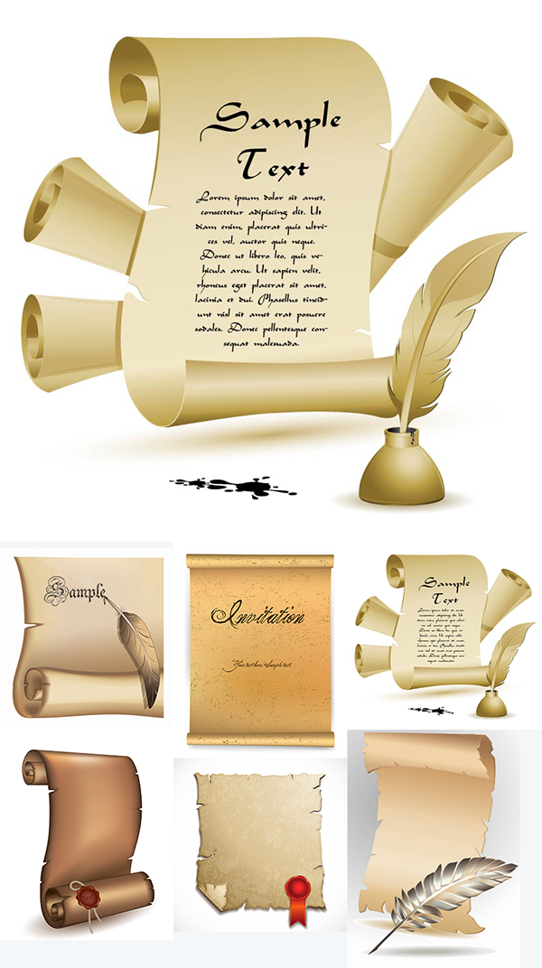 Блог Колибри: Classic pergament paper vectors