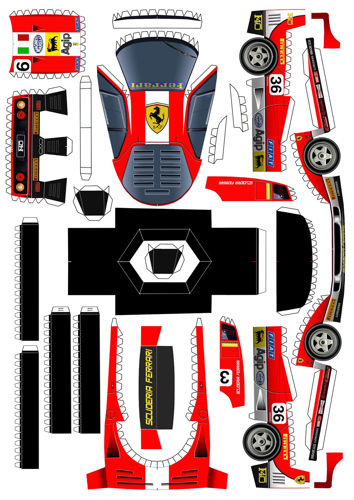 SP. Papel Modelismo: PaperCraft - Ferrari F40