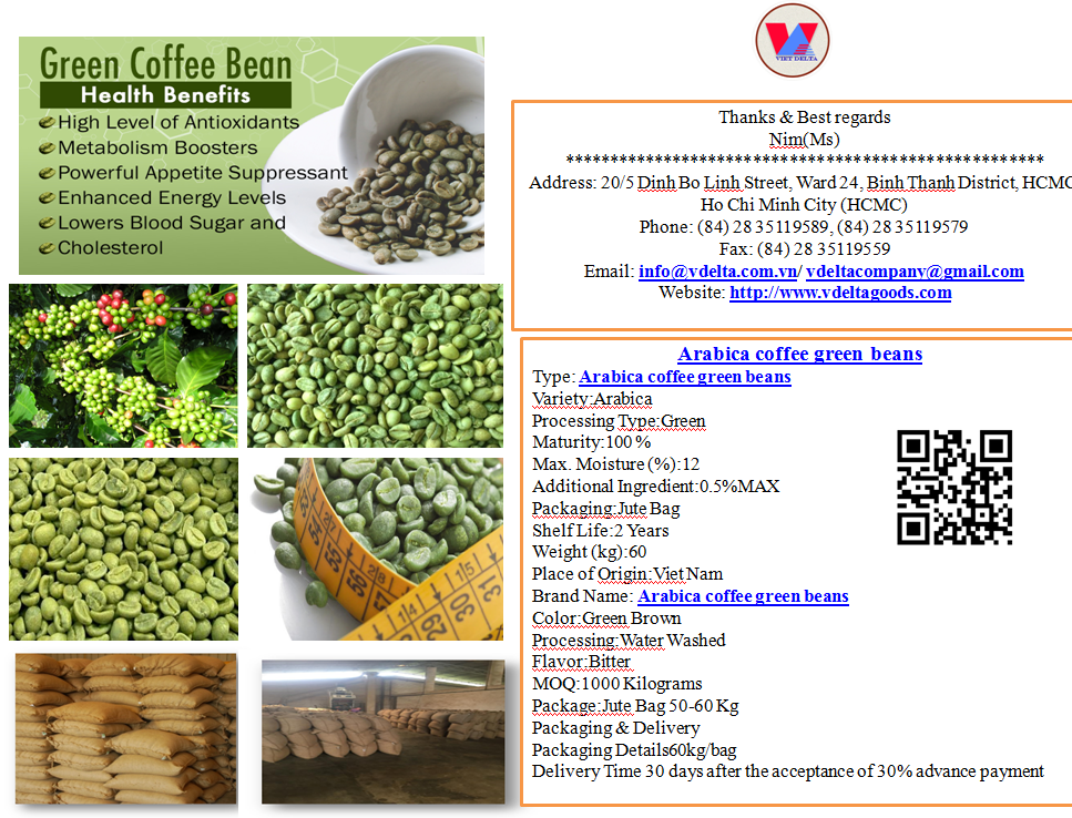 Arabica coffee green beans