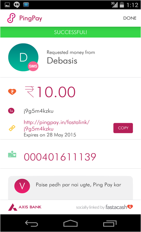 Not All Moonshine!: Presenting Ping Pay!