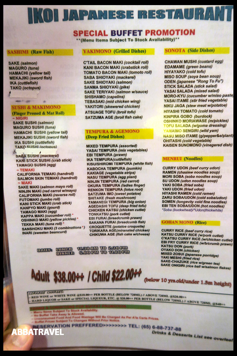 ABBATravel: Singapore - To Eat (11Feb2018 Ikoi Japanese Buffett Mirama ...