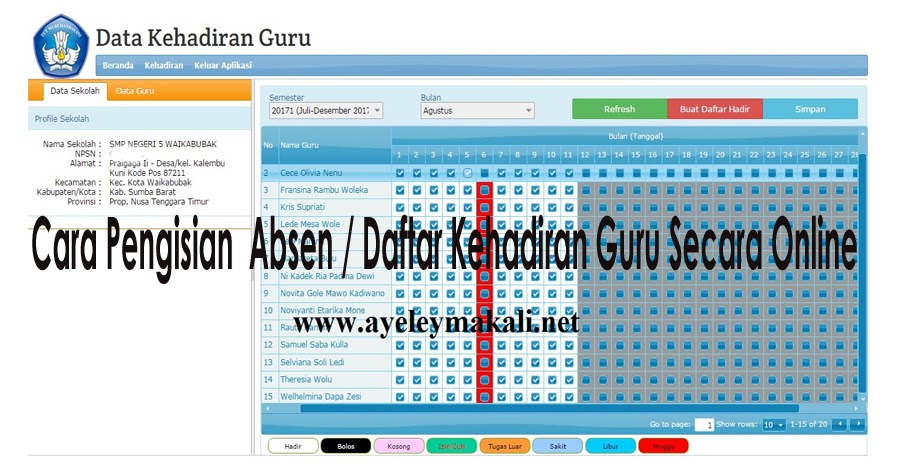 Cara Pengisian Absen / Daftar Kehadiran Guru Secara Online | Dapodik