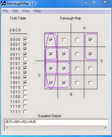 Karnaugh Map Minimizer -- Phần Mềm Tối Thiểu Hoá Bìa Các Nô (.exe) ~ Phần mềm kỹ thuật