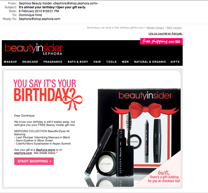 French Kiss Marketing. Equipo 2: Campana de Mailing Sephora