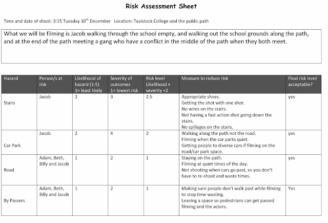 Kayleigh Gill Year12 Media : Location Recce and Risk Assessment
