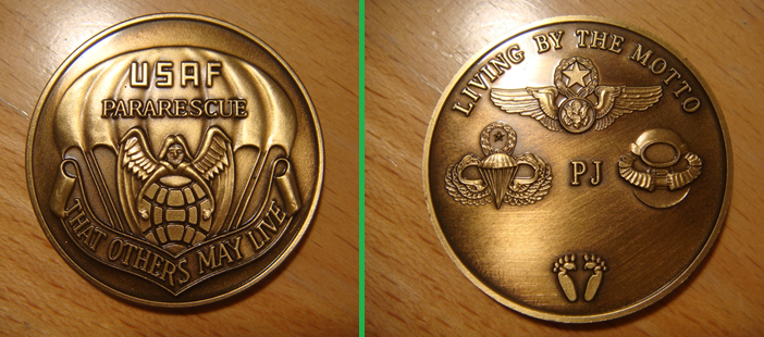 THE USAF RESCUE COLLECTION: USAF Pararescue / Bronze / Challenge Coin