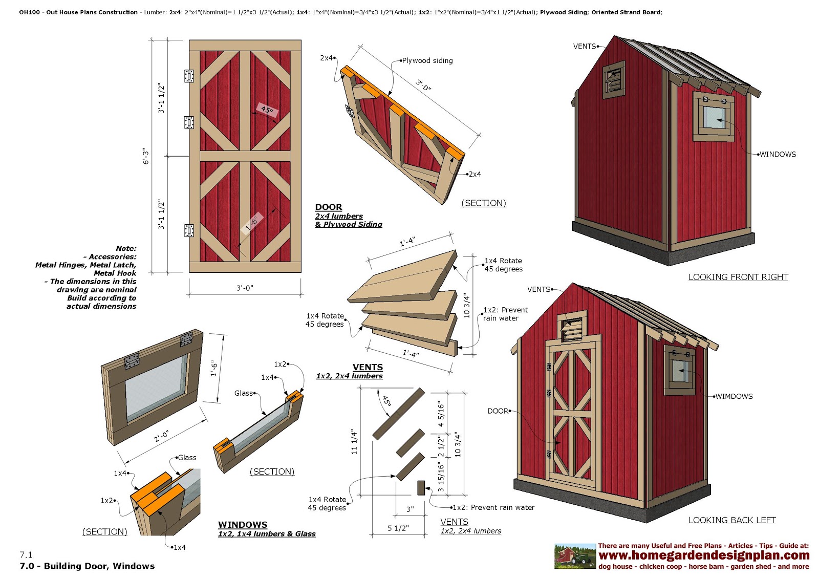 home garden plans: OH100 - Out House Plans Construction - Out House ... home garden plans: OH100 - Out House Plans Construction - Out House ...