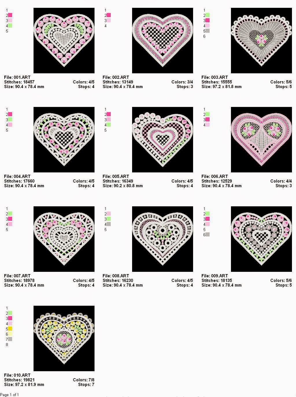 Dreams Free Embroidery: Valentine Hearts Free Embroidery