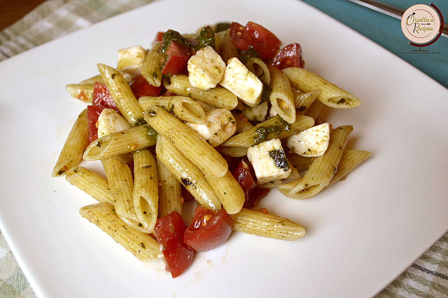 Orietta's Recipes: Pasta fredda con pesto di basilico