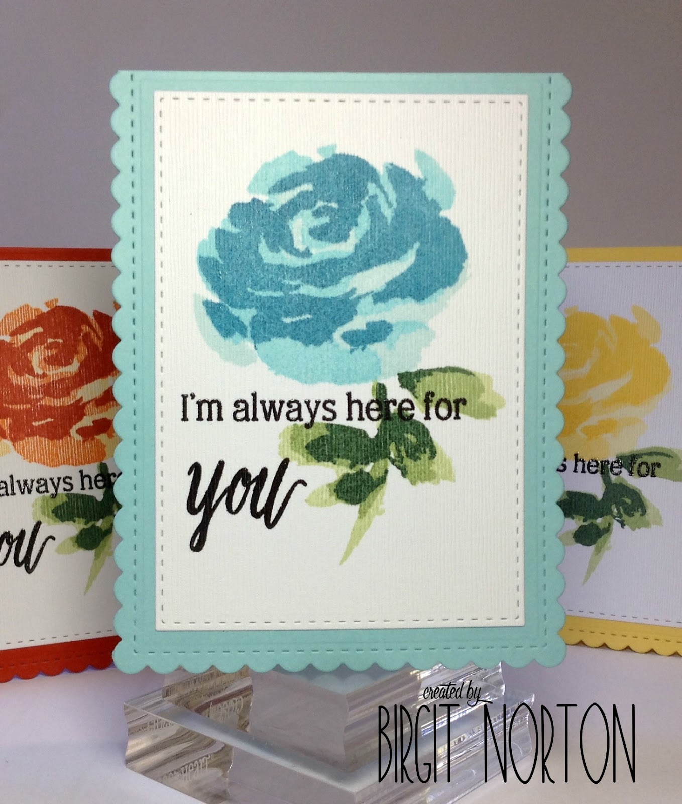 Crafting While I Wait: Painted Rose Card Set