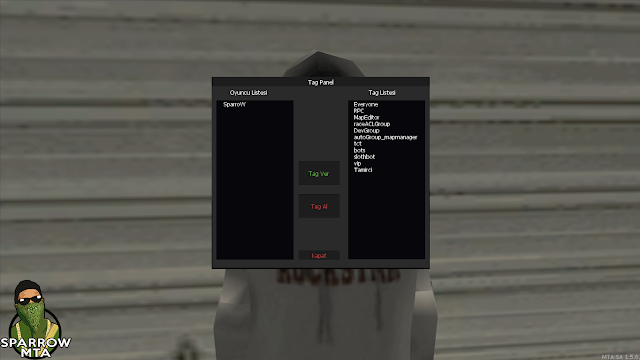 MTA SA Yetki / Tag Verme Panel Scripti