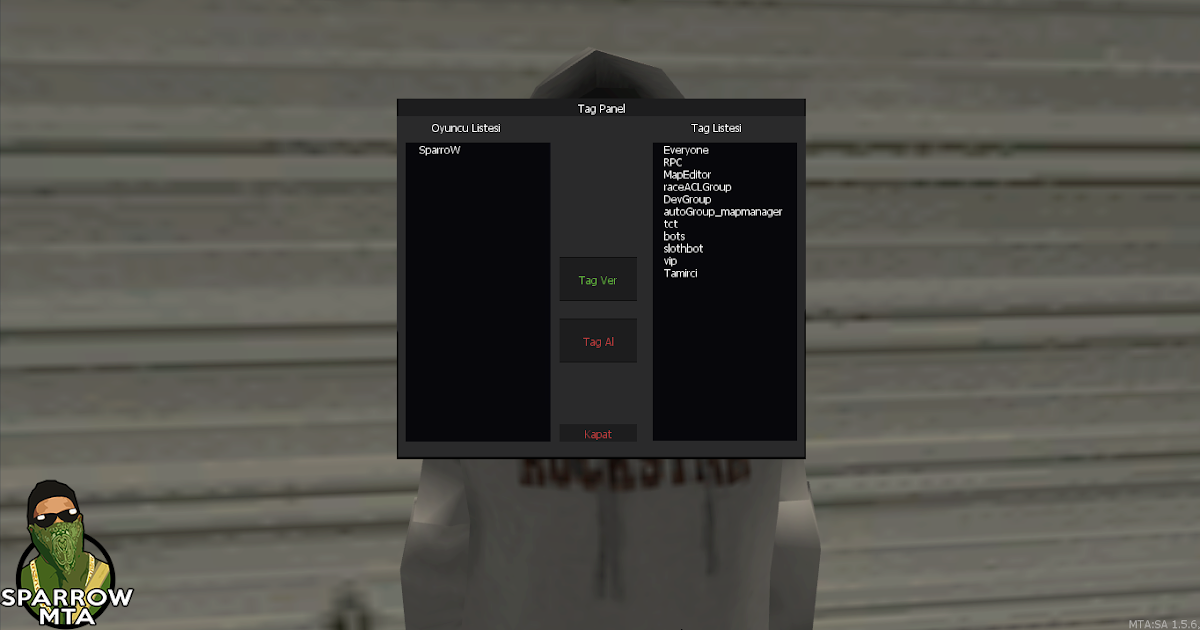 MTA SA Yetki / Tag Verme Panel Scripti