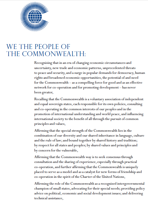 MIKIPEDIA LAW BLOG: CHARTER OF THE COMMONWEALTH DOCUMENT