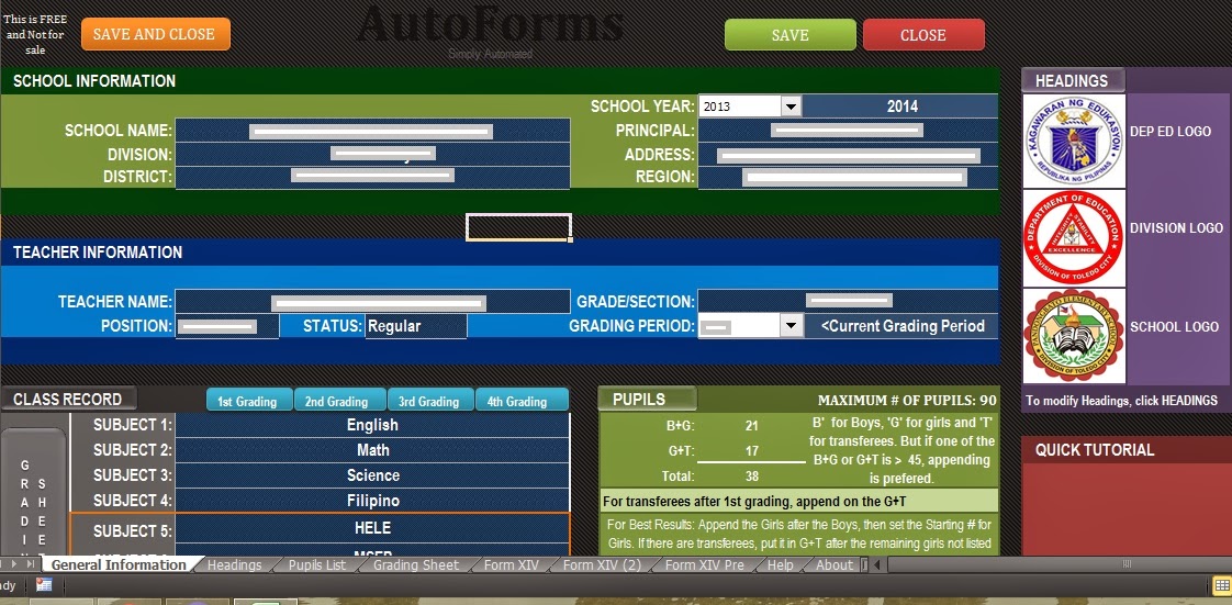 DepEd Teachers Automated Forms: The Autoforms
